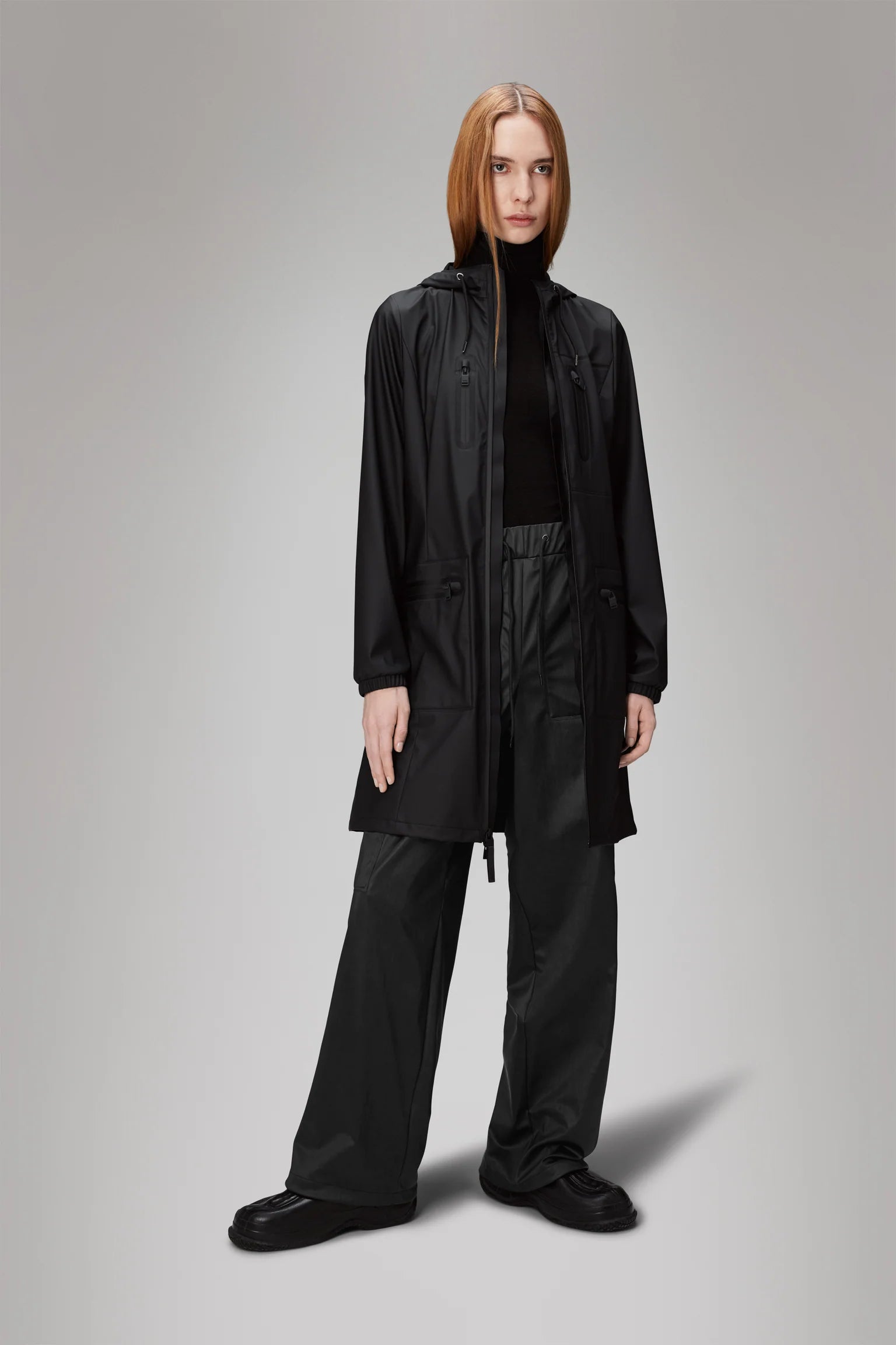 Rains Cargo Curve Jacket W3 - Black – Wanda Harland