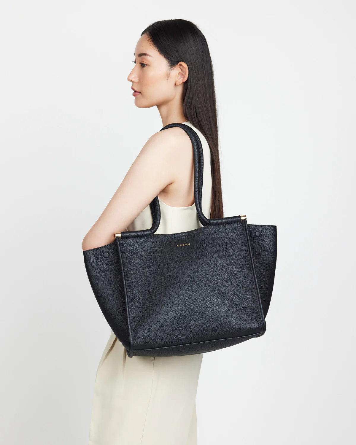 Saben Callie Tote - Black + Bronze – Wanda Harland
